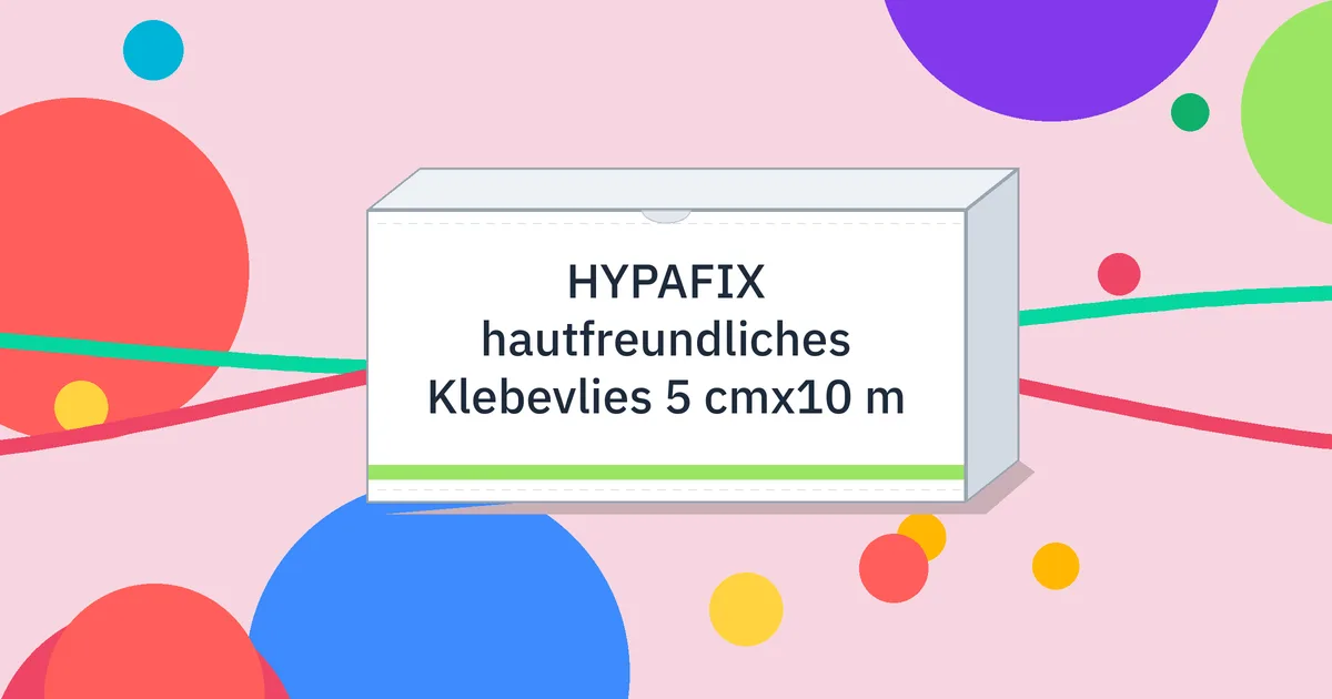 Symbolbild: Packung mit der Aufschrift HYPAFIX hautfreundliches Klebevlies 5 cmx10 m (PZN 19213508) – Verfügbarkeit und Bezug in Apotheken in Frankfurt am Main
