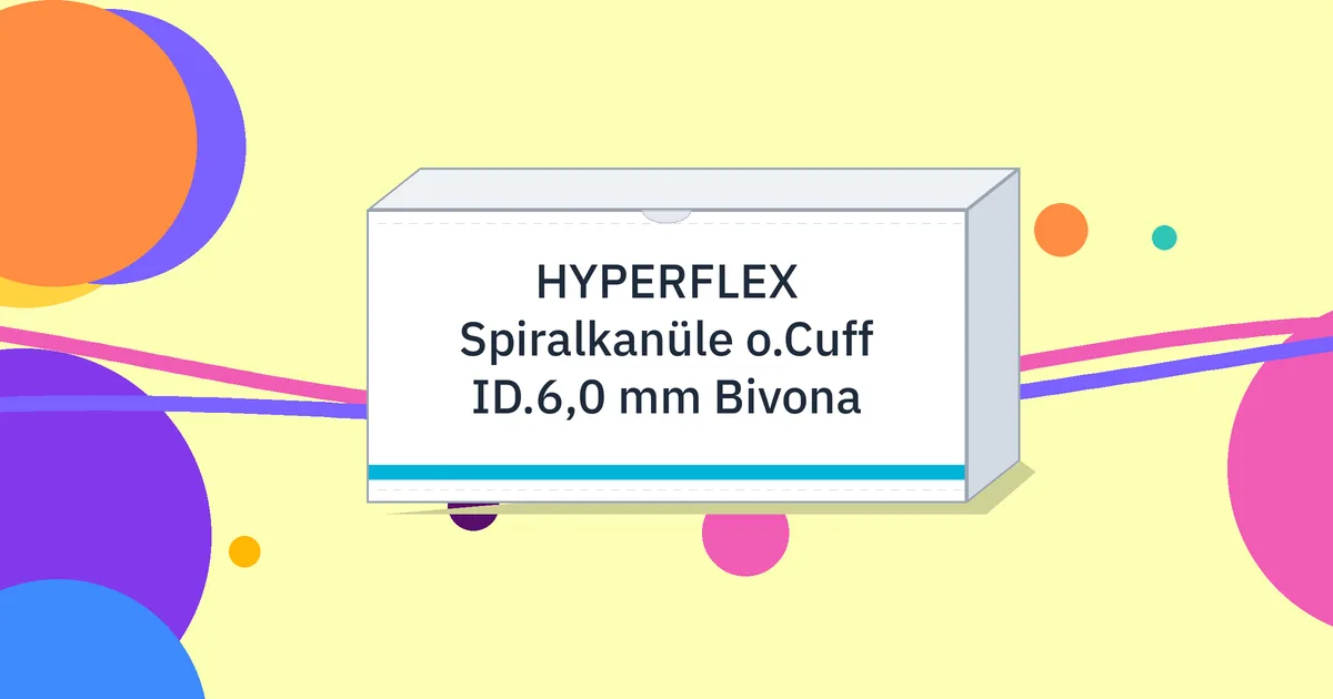 Symbolbild: Packung mit der Aufschrift HYPERFLEX Spiralkanüle o.Cuff ID.6,0 mm Bivona (PZN 06827019) – Verfügbarkeit und Bezug in Apotheken in Frankfurt am Main
