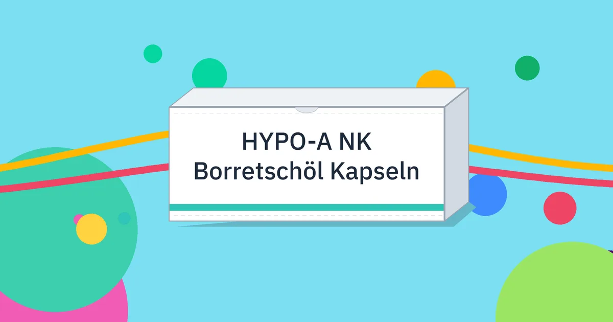 Symbolbild: Packung mit der Aufschrift HYPO-A NK Borretschöl Kapseln (PZN 00503184) – Verfügbarkeit und Bezug in Apotheken in Frankfurt am Main