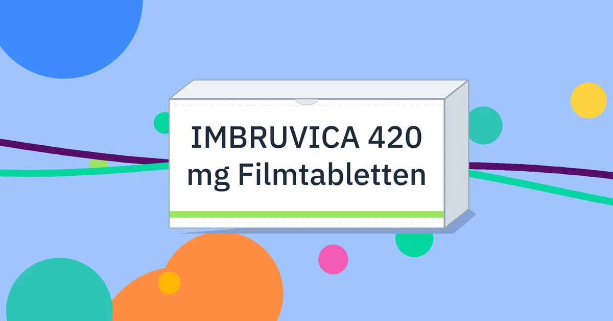 Symbolbild: Packung mit der Aufschrift IMBRUVICA 420 mg Filmtabletten (PZN 19192462) – Verfügbarkeit und Bezug in Apotheken in Frankfurt am Main