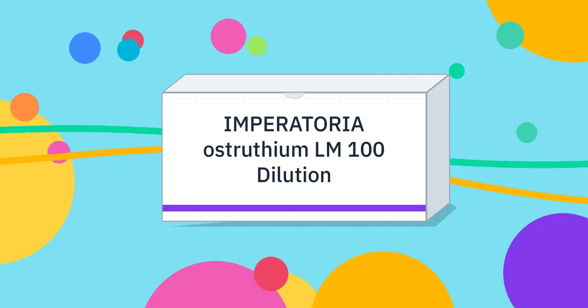 Symbolbild: Packung mit der Aufschrift IMPERATORIA ostruthium LM 100 Dilution (PZN 13559364) – Verfügbarkeit und Bezug in Apotheken in Frankfurt am Main