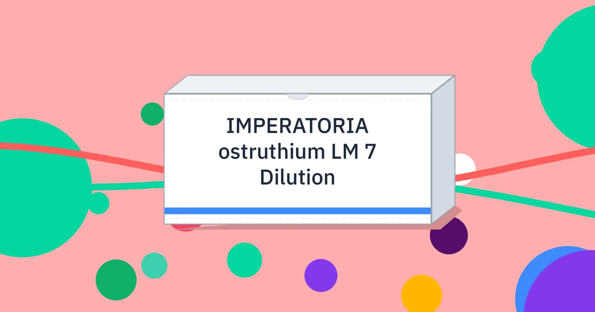 Symbolbild: Packung mit der Aufschrift IMPERATORIA ostruthium LM 7 Dilution (PZN 13559016) – Verfügbarkeit und Bezug in Apotheken in Frankfurt am Main