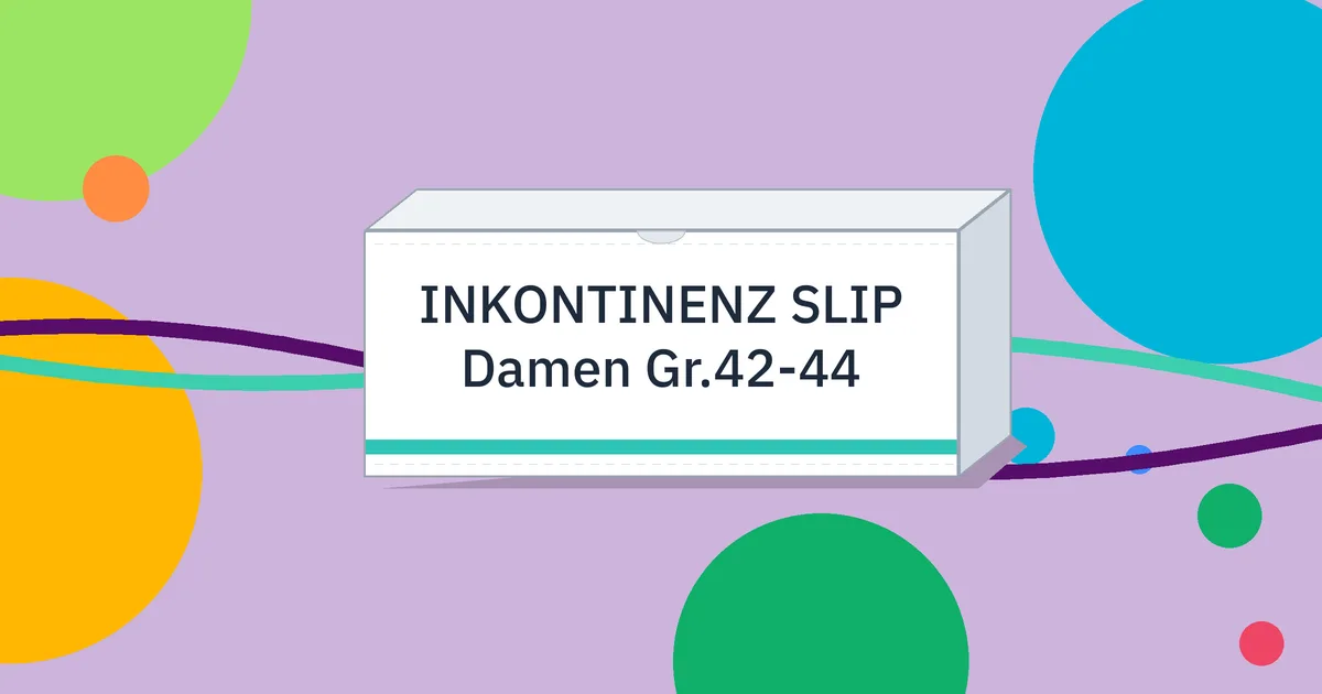 Symbolbild: Packung mit der Aufschrift INKONTINENZ SLIP Damen Gr.42-44 (PZN 04618033) – Verfügbarkeit und Bezug in Apotheken in Frankfurt am Main