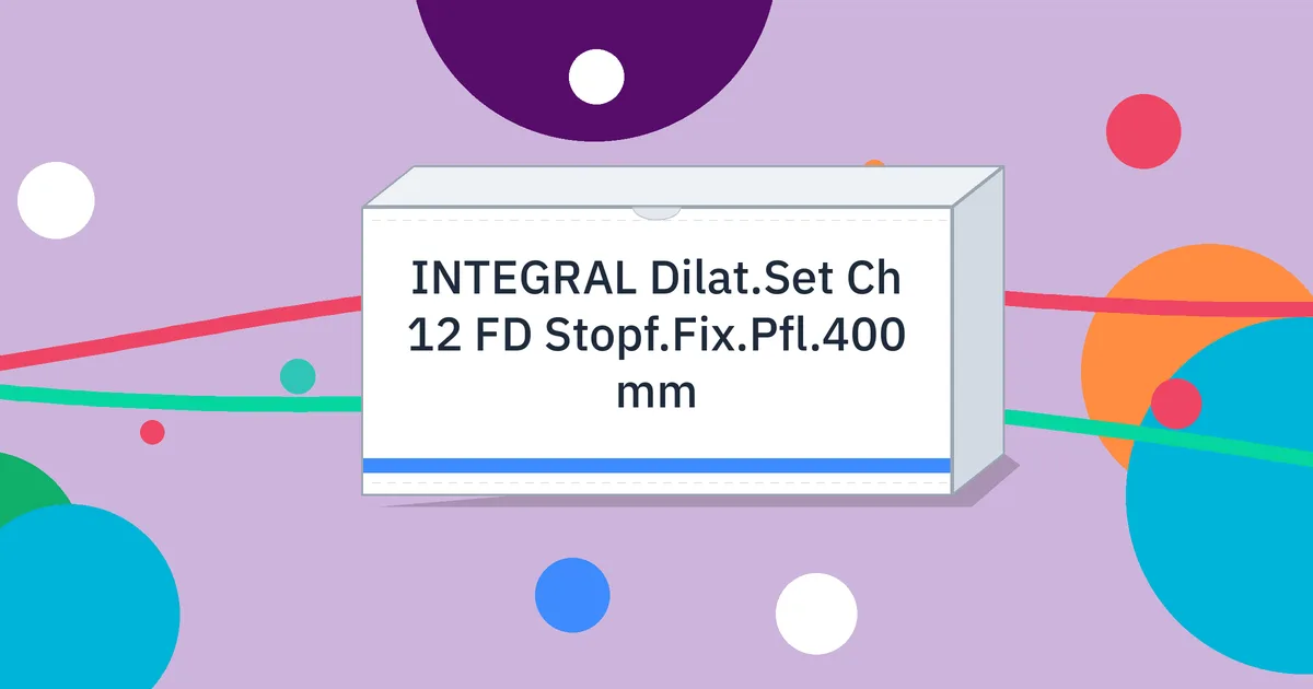 Symbolbild: Packung mit der Aufschrift INTEGRAL Dilat.Set Ch 12 FD Stopf.Fix.Pfl.400 mm (PZN 00793845) – Verfügbarkeit und Bezug in Apotheken in Frankfurt am Main