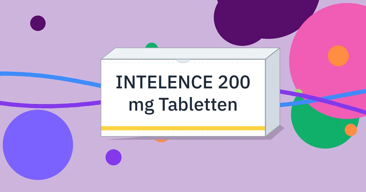 Symbolbild: Packung mit der Aufschrift INTELENCE 200 mg Tabletten (PZN 10005760) – Verfügbarkeit und Bezug in Apotheken in Frankfurt am Main