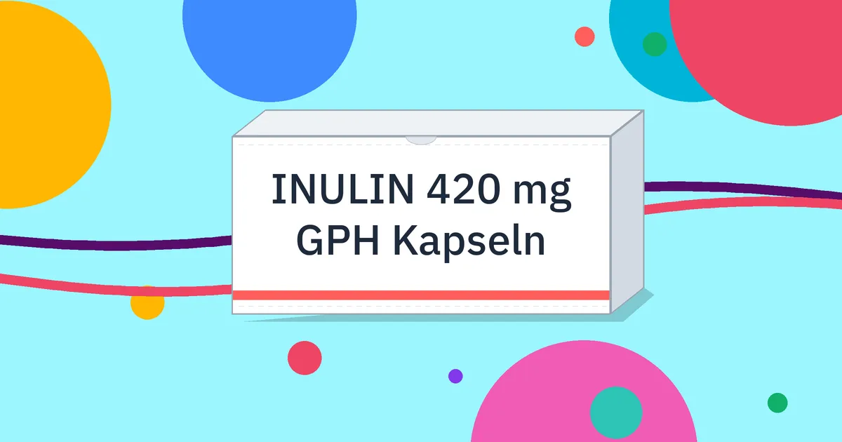 Symbolbild: Packung mit der Aufschrift INULIN 420 mg GPH Kapseln (PZN 07603440) – Verfügbarkeit und Bezug in Apotheken in Frankfurt am Main