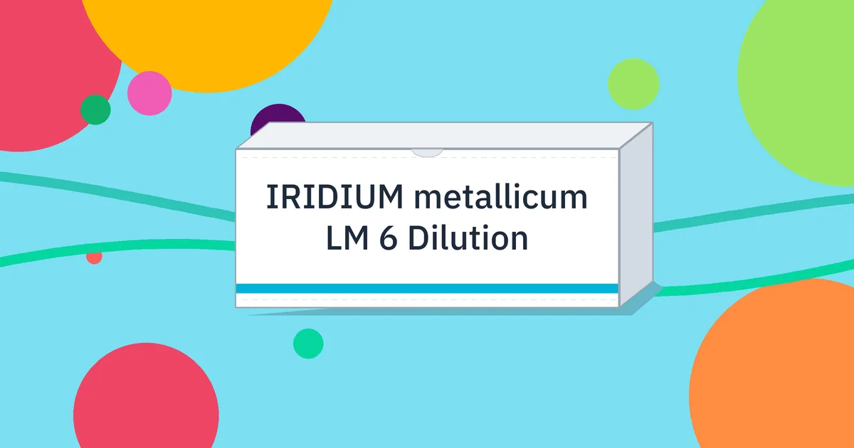 Symbolbild: Packung mit der Aufschrift IRIDIUM metallicum LM 6 Dilution (PZN 12913361) – Verfügbarkeit und Bezug in Apotheken in Frankfurt am Main