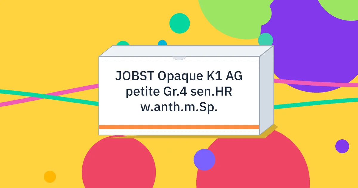 Symbolbild: Packung mit der Aufschrift JOBST Opaque K1 AG petite Gr.4 sen.HR w.anth.m.Sp. (PZN 16268549) – Verfügbarkeit und Bezug in Apotheken in Frankfurt am Main