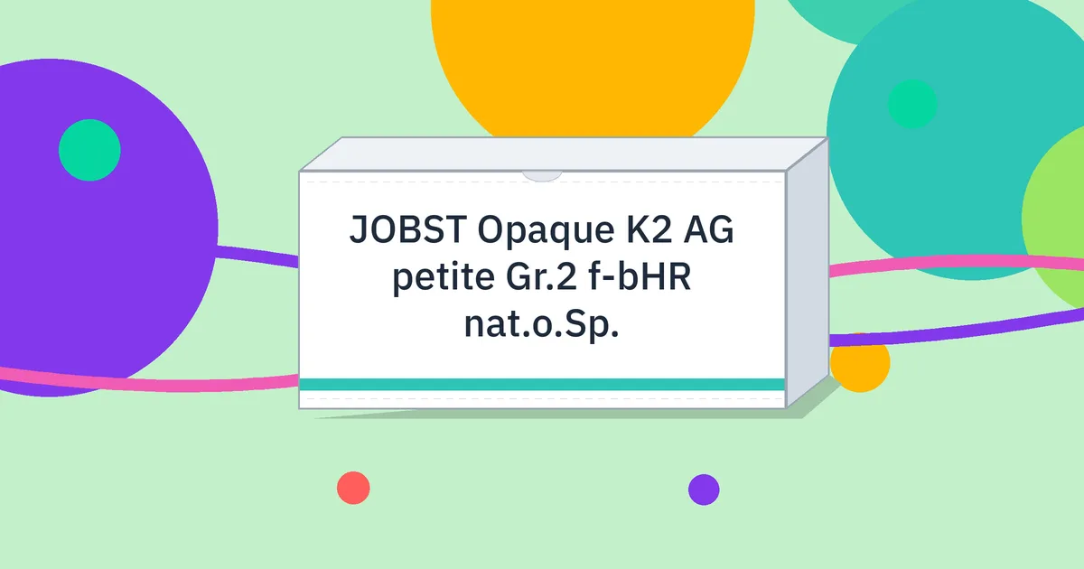Symbolbild: Packung mit der Aufschrift JOBST Opaque K2 AG petite Gr.2 f-bHR nat.o.Sp. (PZN 10723662) – Verfügbarkeit und Bezug in Apotheken in Frankfurt am Main