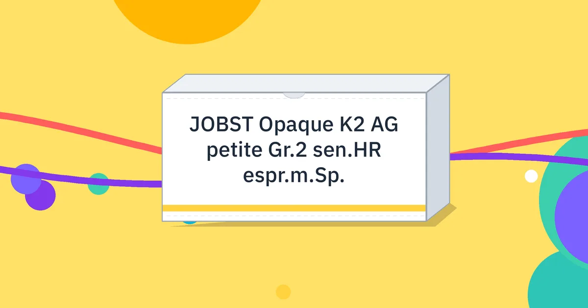Symbolbild: Packung mit der Aufschrift JOBST Opaque K2 AG petite Gr.2 sen.HR espr.m.Sp. (PZN 16285915) – Verfügbarkeit und Bezug in Apotheken in Frankfurt am Main