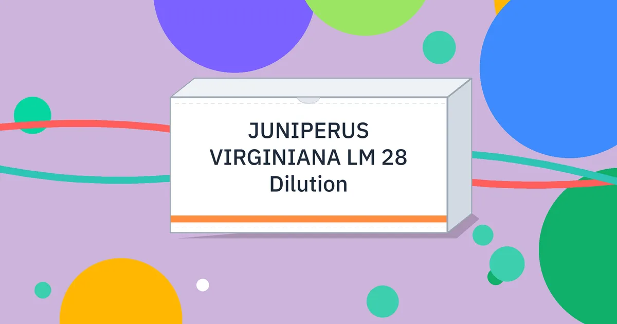 Symbolbild: Packung mit der Aufschrift JUNIPERUS VIRGINIANA LM 28 Dilution (PZN 13565293) – Verfügbarkeit und Bezug in Apotheken in Frankfurt am Main