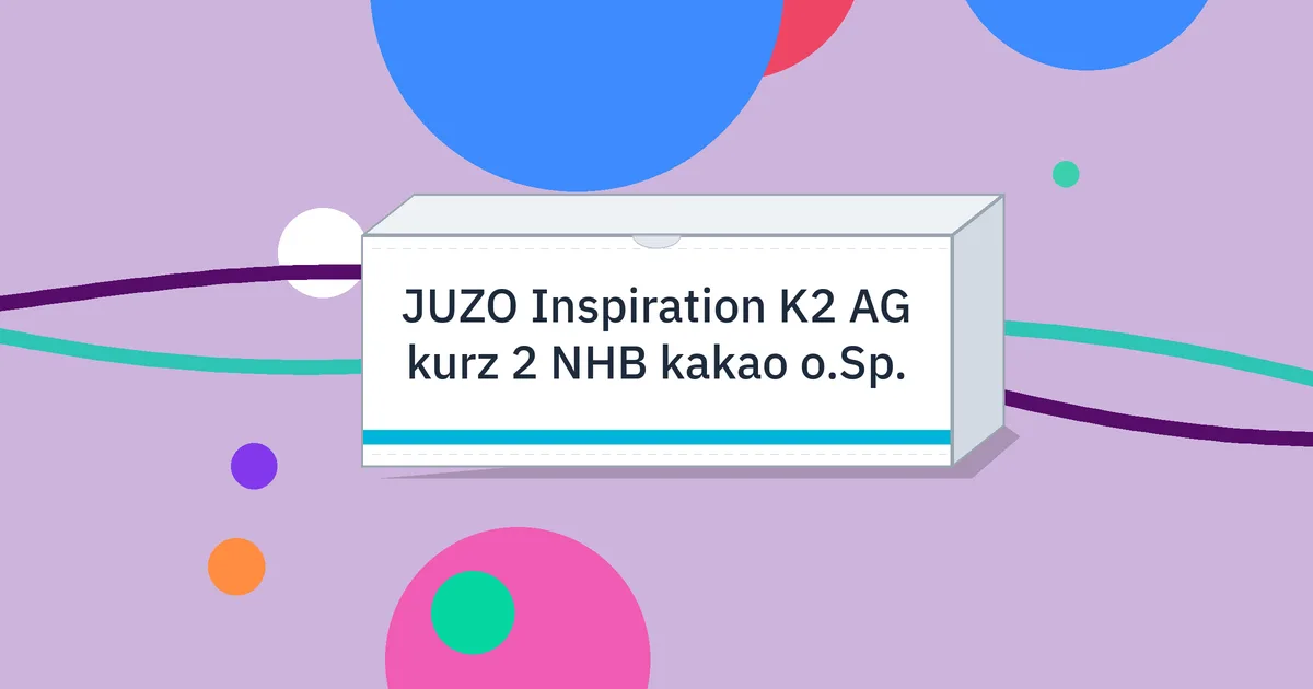 Symbolbild: Packung mit der Aufschrift JUZO Inspiration K2 AG kurz 2 NHB kakao o.Sp. (PZN 14920796) – Verfügbarkeit und Bezug in Apotheken in Frankfurt am Main