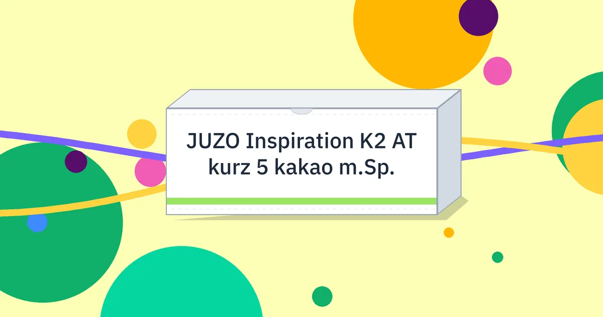 Symbolbild: Packung mit der Aufschrift JUZO Inspiration K2 AT kurz 5 kakao m.Sp. (PZN 14931558) – Verfügbarkeit und Bezug in Apotheken in Frankfurt am Main
