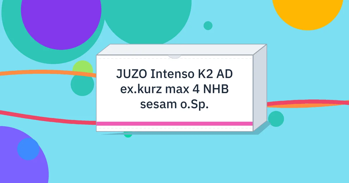 Symbolbild: Packung mit der Aufschrift JUZO Intenso K2 AD ex.kurz max 4 NHB sesam o.Sp. (PZN 18620944) – Verfügbarkeit und Bezug in Apotheken in Frankfurt am Main