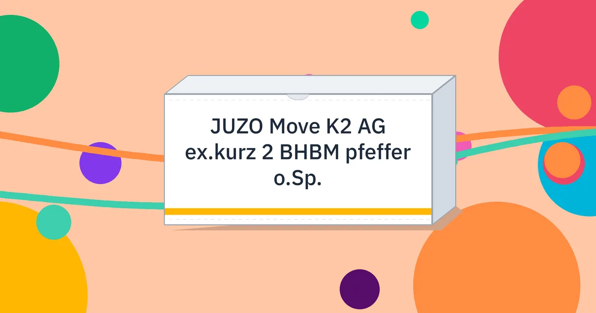 Symbolbild: Packung mit der Aufschrift JUZO Move K2 AG ex.kurz 2 BHBM pfeffer o.Sp. (PZN 16648298) – Verfügbarkeit und Bezug in Apotheken in Frankfurt am Main
