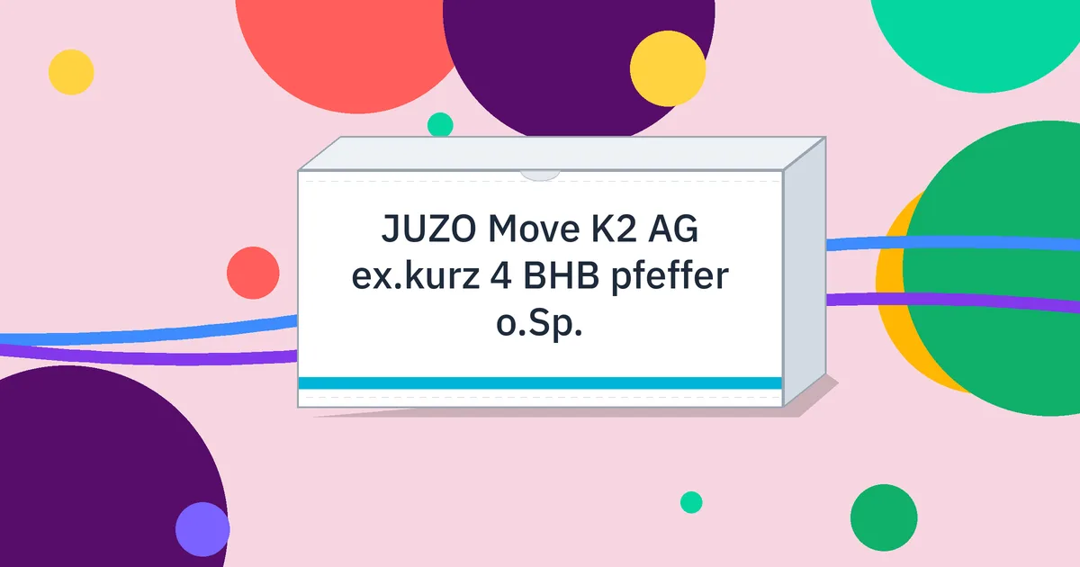 Symbolbild: Packung mit der Aufschrift JUZO Move K2 AG ex.kurz 4 BHB pfeffer o.Sp. (PZN 16639187) – Verfügbarkeit und Bezug in Apotheken in Frankfurt am Main