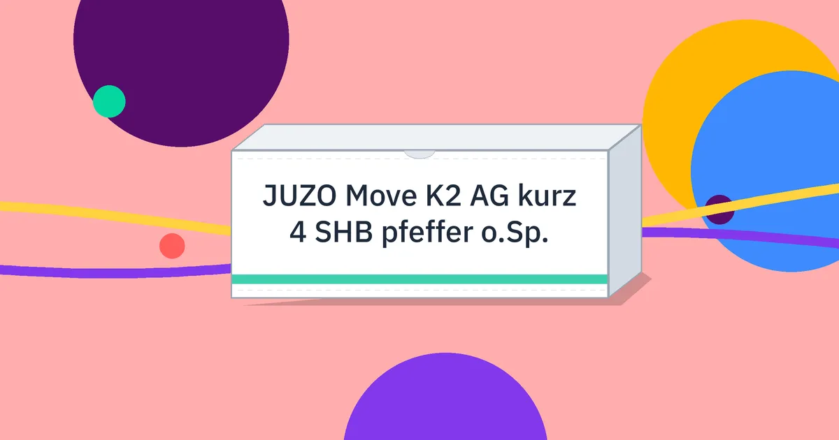 Symbolbild: Packung mit der Aufschrift JUZO Move K2 AG kurz 4 SHB pfeffer o.Sp. (PZN 16651662) – Verfügbarkeit und Bezug in Apotheken in Frankfurt am Main