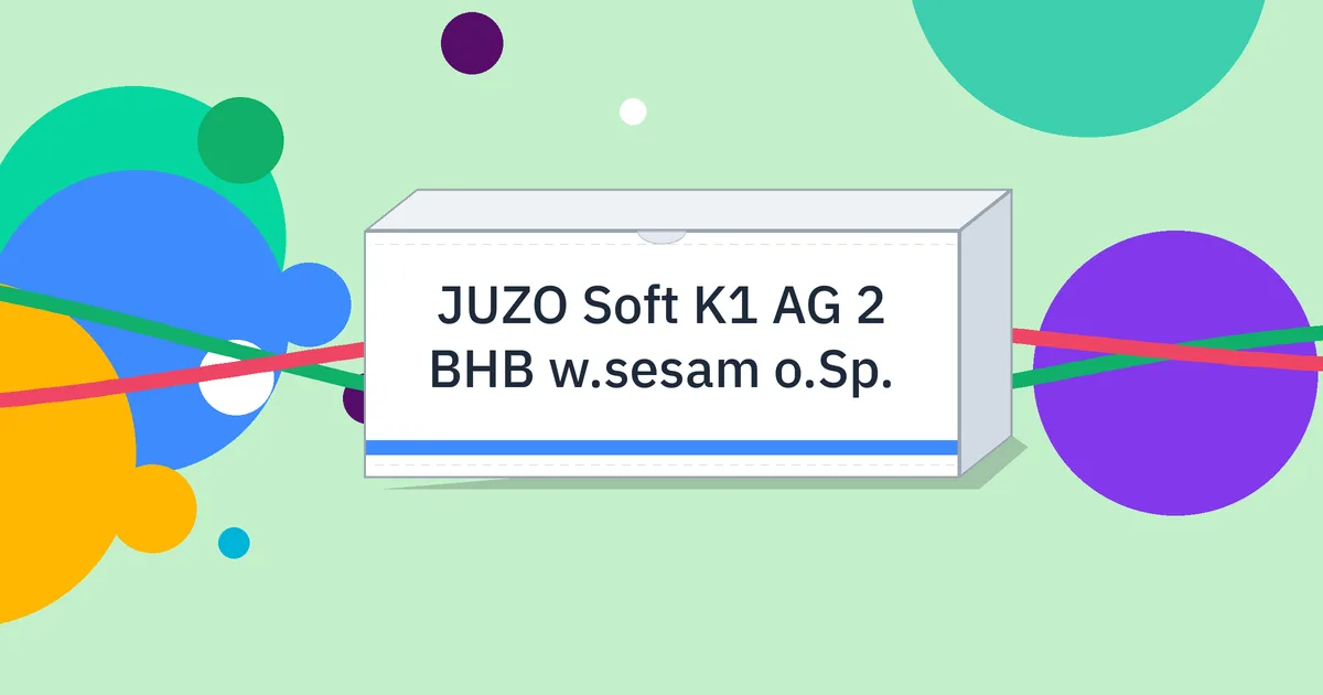 Symbolbild: Packung mit der Aufschrift JUZO Soft K1 AG 2 BHB w.sesam o.Sp. (PZN 14837397) – Verfügbarkeit und Bezug in Apotheken in Frankfurt am Main