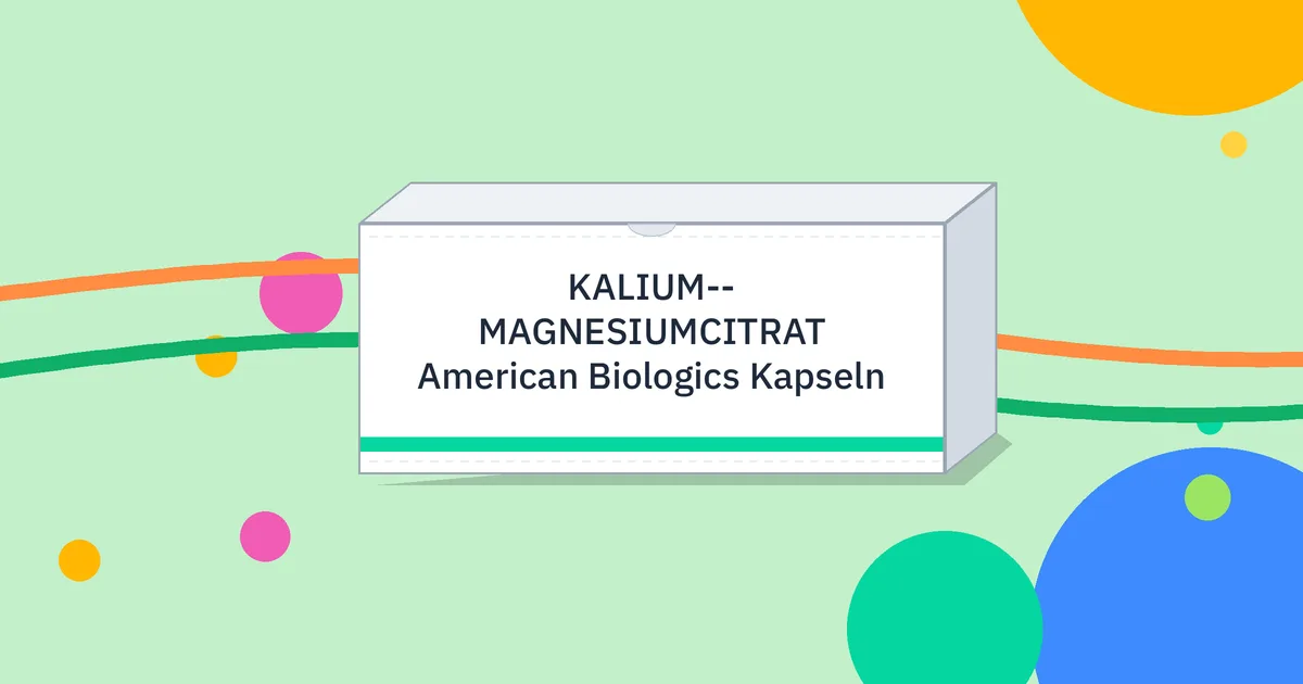 Symbolbild: Packung mit der Aufschrift KALIUM--MAGNESIUMCITRAT American Biologics Kapseln (PZN 16780537) – Verfügbarkeit und Bezug in Apotheken in Frankfurt am Main