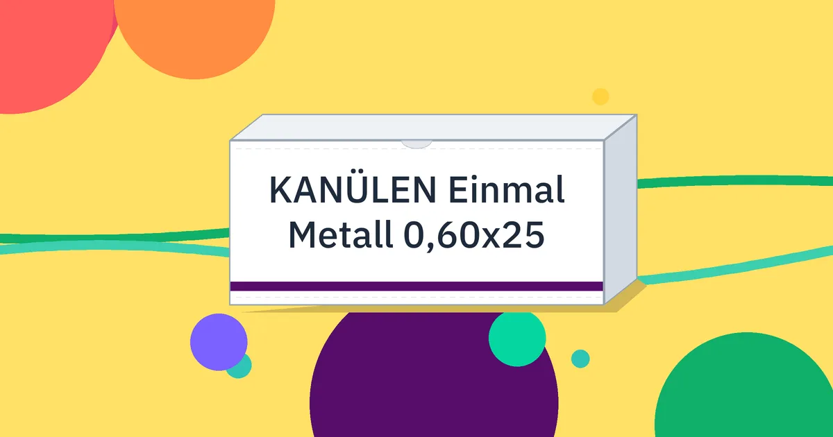Symbolbild: Packung mit der Aufschrift KANÜLEN Einmal Metall 0,60x25 (PZN 01965194) – Verfügbarkeit und Bezug in Apotheken in Frankfurt am Main