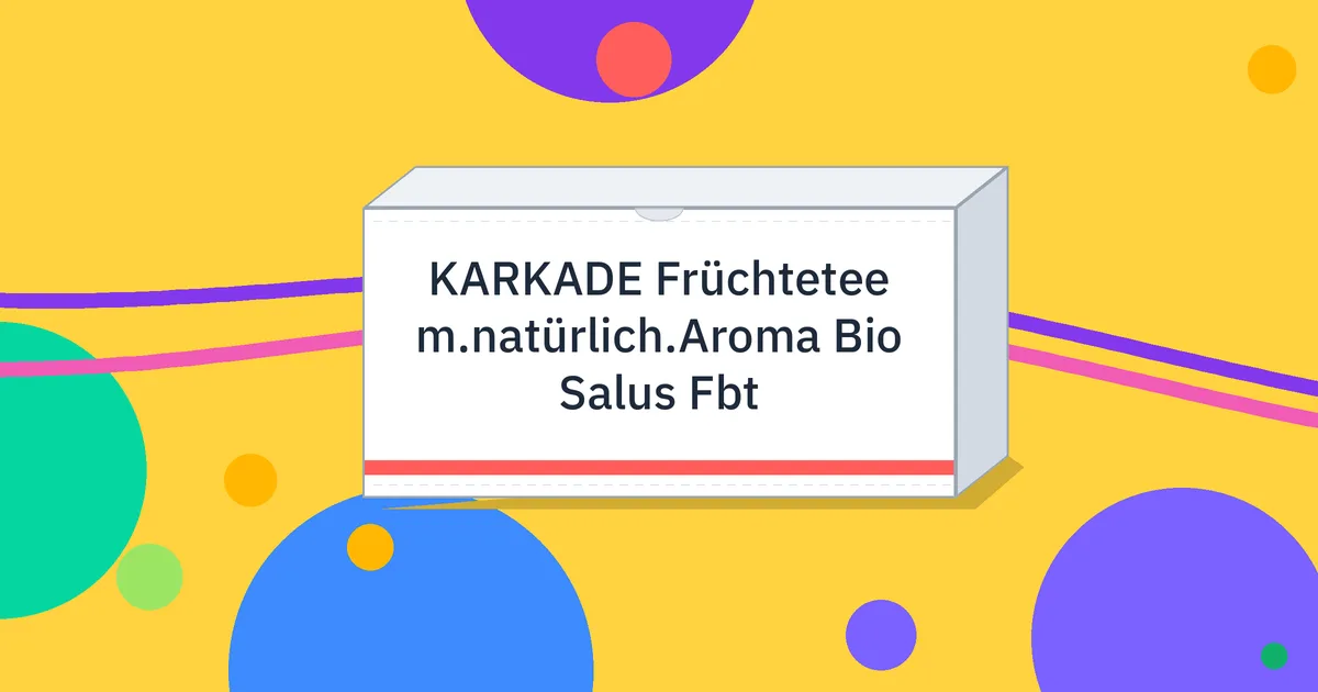 Symbolbild: Packung mit der Aufschrift KARKADE Früchtetee m.natürlich.Aroma Bio Salus Fbt (PZN 09002331) – Verfügbarkeit und Bezug in Apotheken in Frankfurt am Main