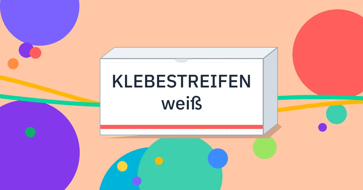 Symbolbild: Packung mit der Aufschrift KLEBESTREIFEN weiß (PZN 06404106) – Verfügbarkeit und Bezug in Apotheken in Frankfurt am Main