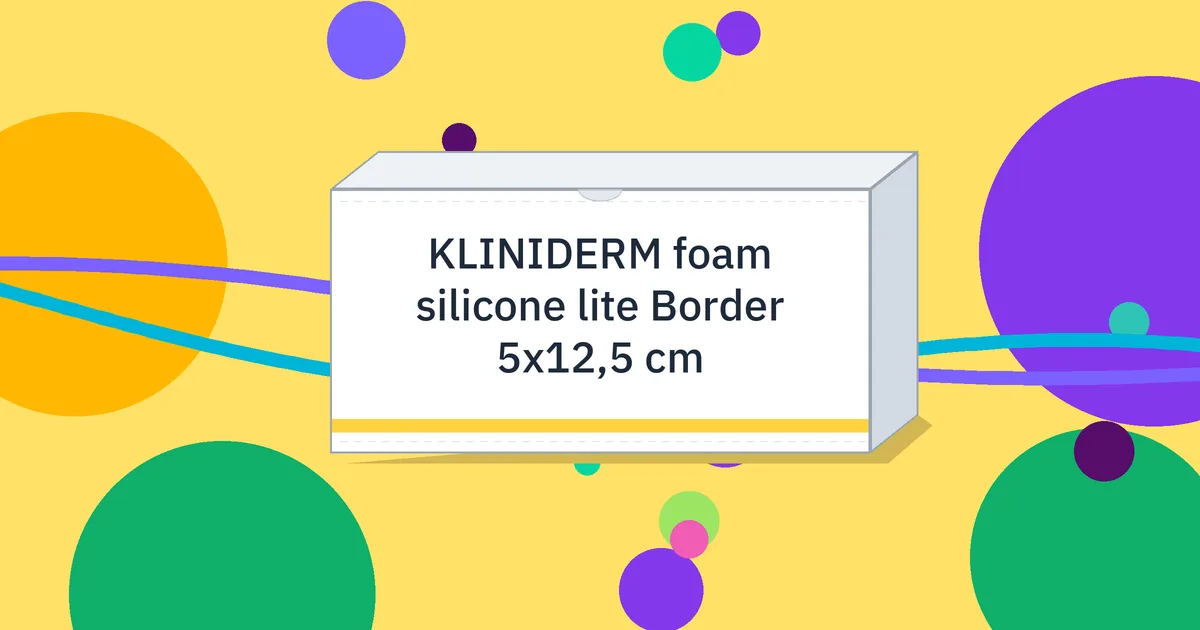 Symbolbild: Packung mit der Aufschrift KLINIDERM foam silicone lite Border 5x12,5 cm (PZN 10928996) – Verfügbarkeit und Bezug in Apotheken in Frankfurt am Main