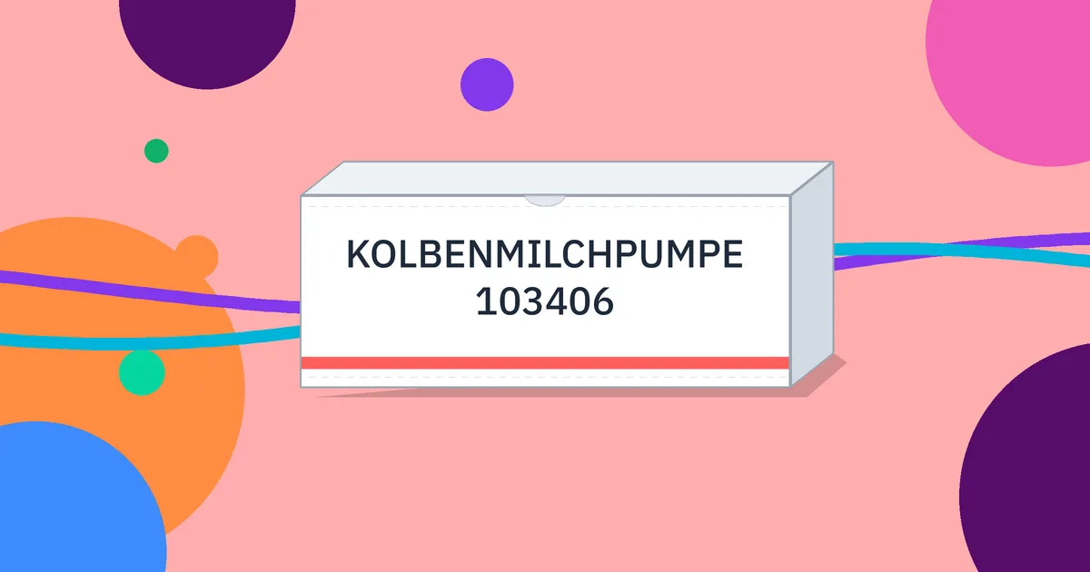 Symbolbild: Packung mit der Aufschrift KOLBENMILCHPUMPE 103406 (PZN 03346489) – Verfügbarkeit und Bezug in Apotheken in Frankfurt am Main