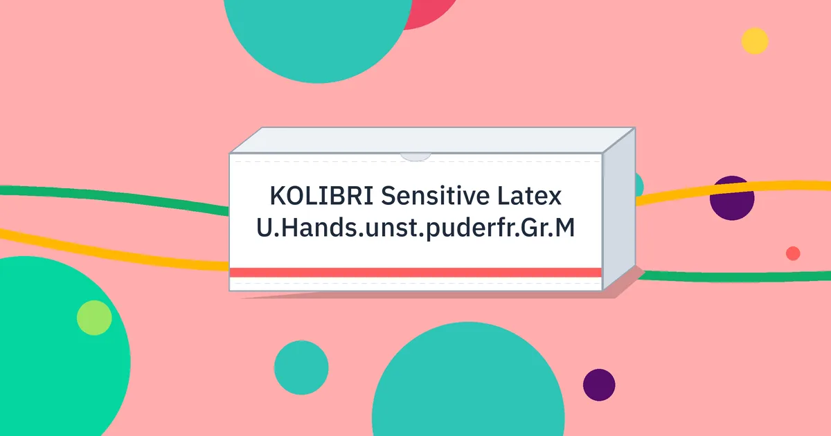 Symbolbild: Packung mit der Aufschrift KOLIBRI Sensitive Latex U.Hands.unst.puderfr.Gr.M (PZN 15564464) – Verfügbarkeit und Bezug in Apotheken in Frankfurt am Main