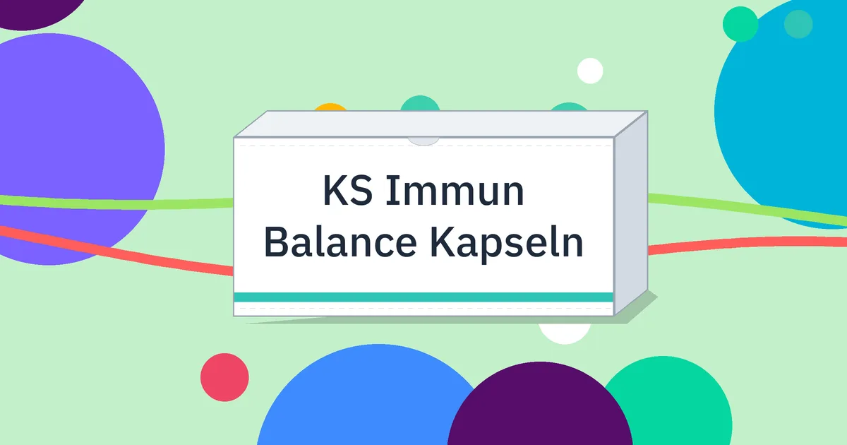 Symbolbild: Packung mit der Aufschrift KS Immun Balance Kapseln (PZN 20725739) – Verfügbarkeit und Bezug in Apotheken in Frankfurt am Main