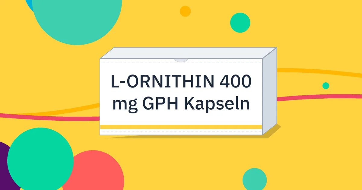 Symbolbild: Packung mit der Aufschrift L-ORNITHIN 400 mg GPH Kapseln (PZN 08404062) – Verfügbarkeit und Bezug in Apotheken in Frankfurt am Main