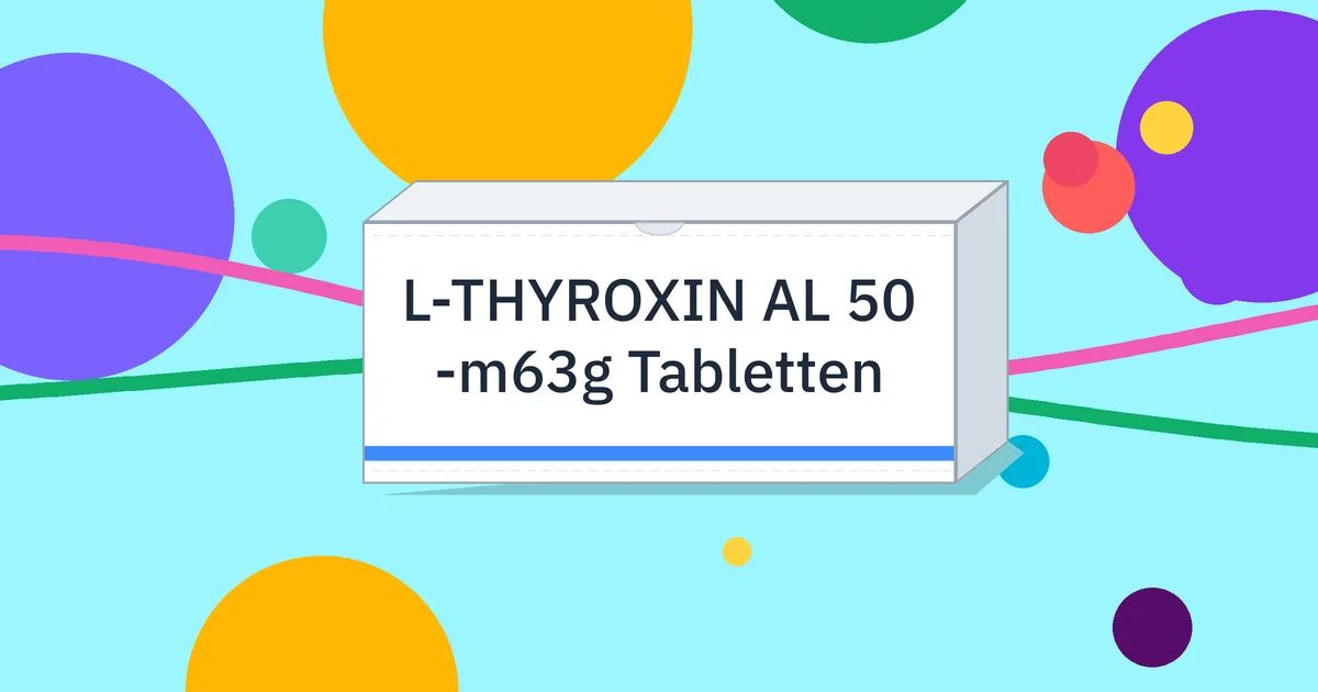 Symbolbild: Packung mit der Aufschrift L-THYROXIN AL 50 -m63g Tabletten (PZN 03853884) – Verfügbarkeit und Bezug in Apotheken in Frankfurt am Main