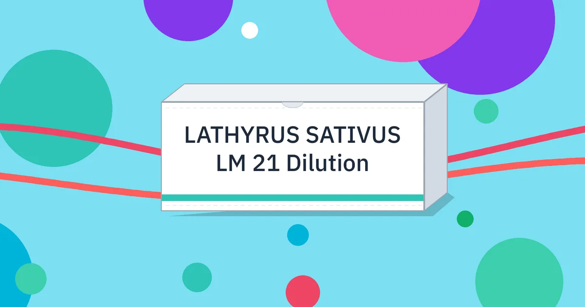 Symbolbild: Packung mit der Aufschrift LATHYRUS SATIVUS LM 21 Dilution (PZN 13523691) – Verfügbarkeit und Bezug in Apotheken in Frankfurt am Main