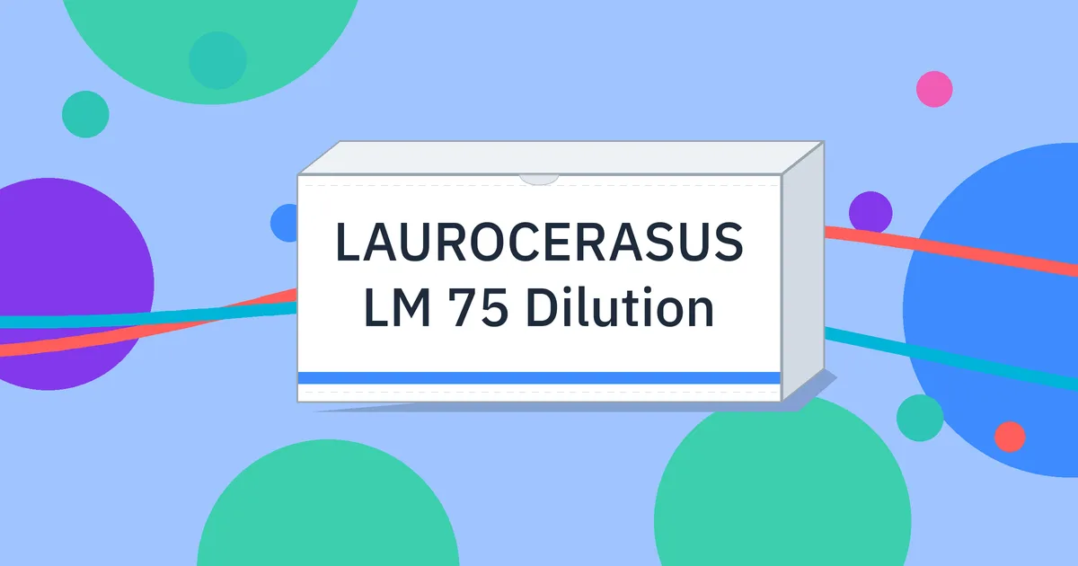 Symbolbild: Packung mit der Aufschrift LAUROCERASUS LM 75 Dilution (PZN 13524325) – Verfügbarkeit und Bezug in Apotheken in Frankfurt am Main