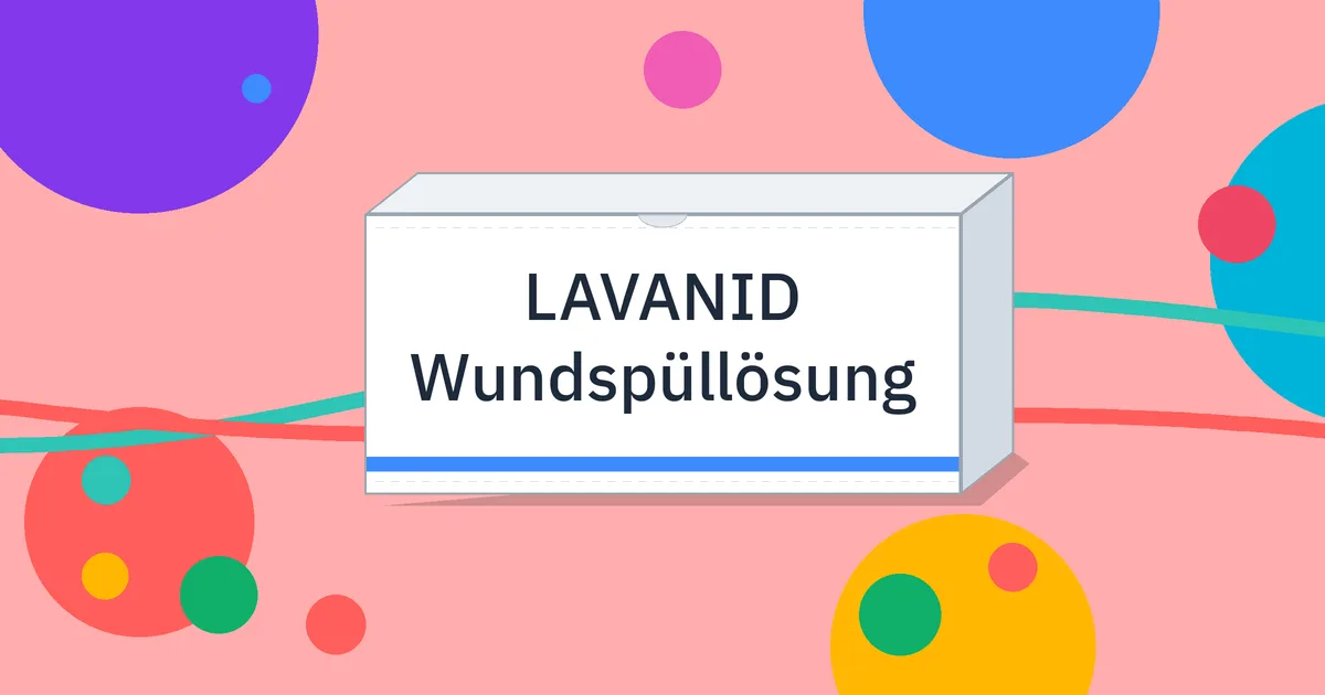 Symbolbild: Packung mit der Aufschrift LAVANID Wundspüllösung (PZN 18660599) – Verfügbarkeit und Bezug in Apotheken in Frankfurt am Main