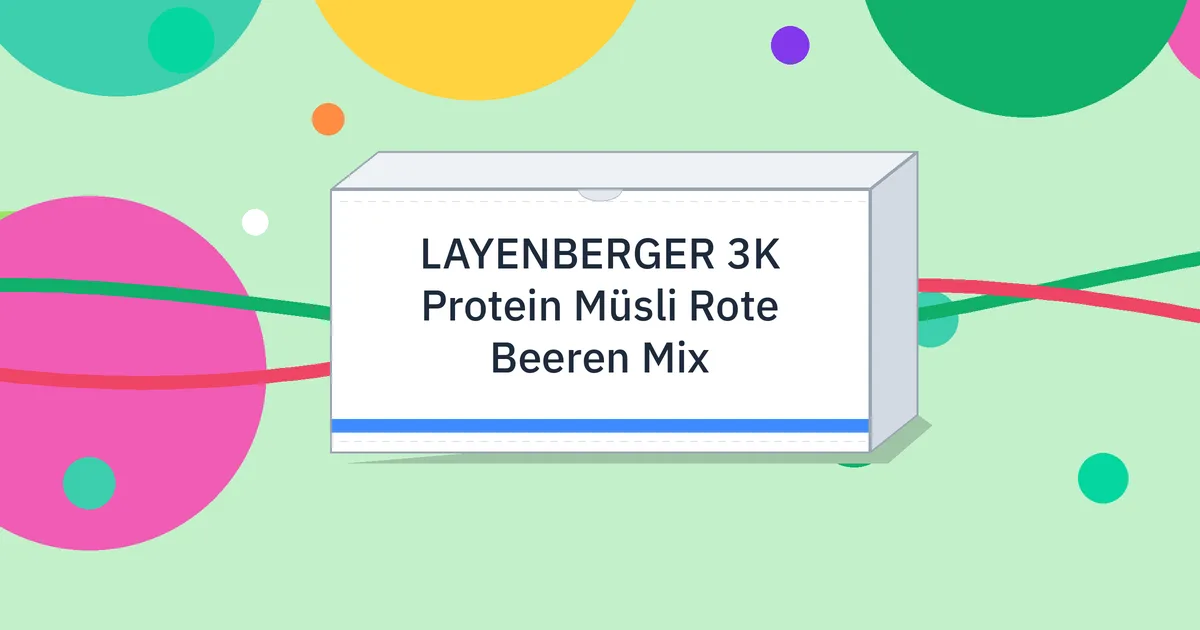 Symbolbild: Packung mit der Aufschrift LAYENBERGER 3K Protein Müsli Rote Beeren Mix (PZN 15815630) – Verfügbarkeit und Bezug in Apotheken in Frankfurt am Main