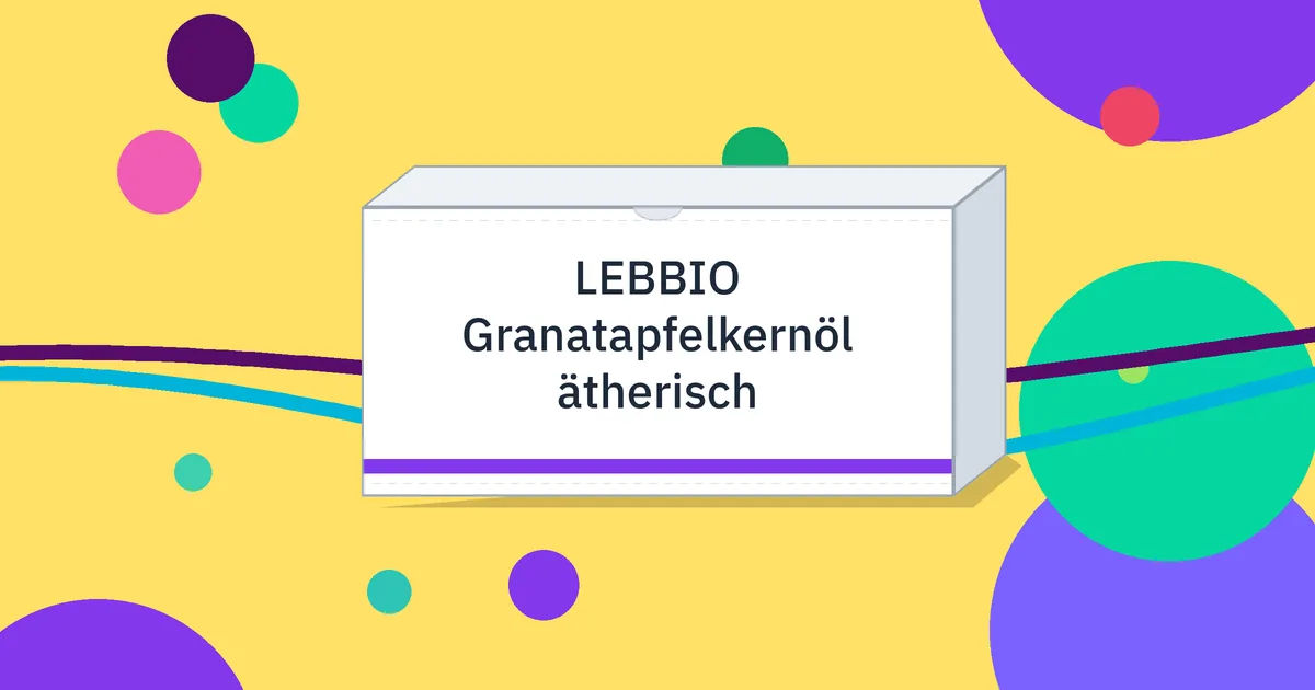 Symbolbild: Packung mit der Aufschrift LEBBIO Granatapfelkernöl ätherisch (PZN 19671961) – Verfügbarkeit und Bezug in Apotheken in Frankfurt am Main