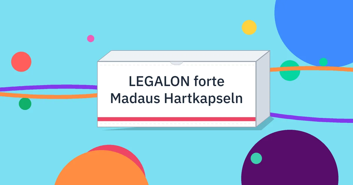 Symbolbild: Packung mit der Aufschrift LEGALON forte Madaus Hartkapseln (PZN 11548209) – Verfügbarkeit und Bezug in Apotheken in Frankfurt am Main