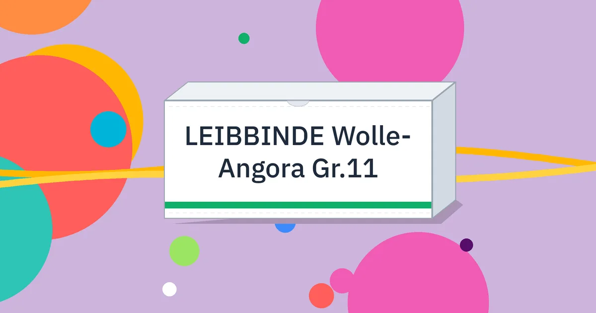 Symbolbild: Packung mit der Aufschrift LEIBBINDE Wolle-Angora Gr.11 (PZN 01966578) – Verfügbarkeit und Bezug in Apotheken in Frankfurt am Main