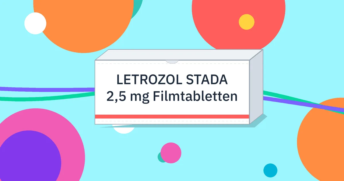 Symbolbild: Packung mit der Aufschrift LETROZOL STADA 2,5 mg Filmtabletten (PZN 08460652) – Verfügbarkeit und Bezug in Apotheken in Frankfurt am Main