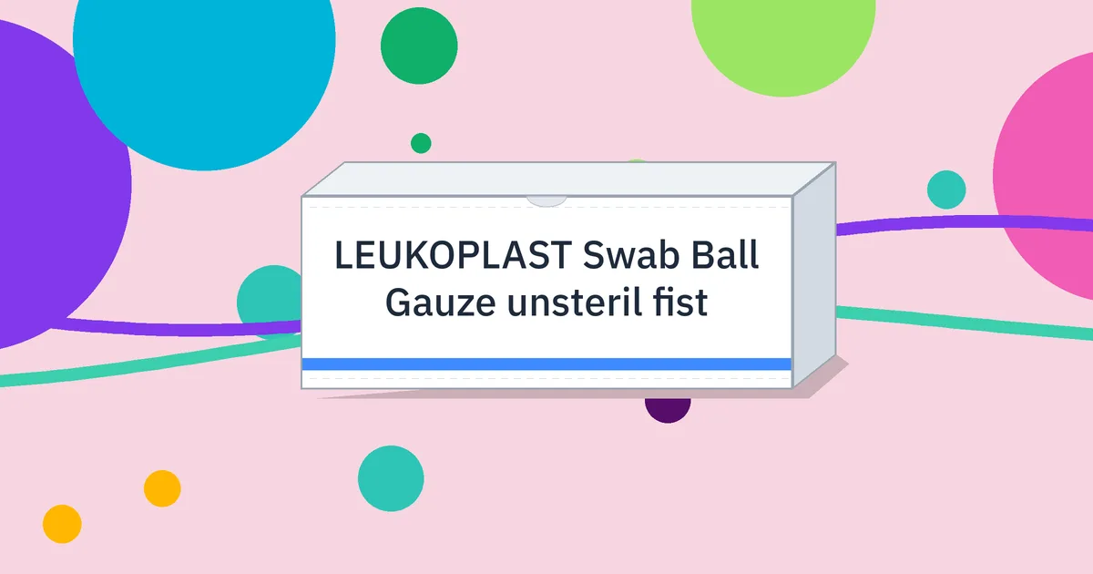 Symbolbild: Packung mit der Aufschrift LEUKOPLAST Swab Ball Gauze unsteril fist (PZN 20741218) – Verfügbarkeit und Bezug in Apotheken in Frankfurt am Main