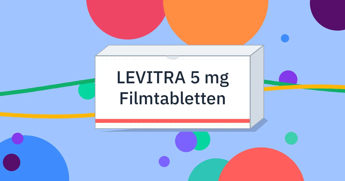 Symbolbild: Packung mit der Aufschrift LEVITRA 5 mg Filmtabletten (PZN 03933689) – Verfügbarkeit und Bezug in Apotheken in Frankfurt am Main