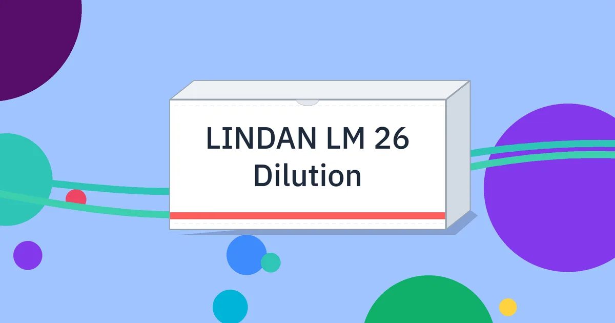 Symbolbild: Packung mit der Aufschrift LINDAN LM 26 Dilution (PZN 13529794) – Verfügbarkeit und Bezug in Apotheken in Frankfurt am Main