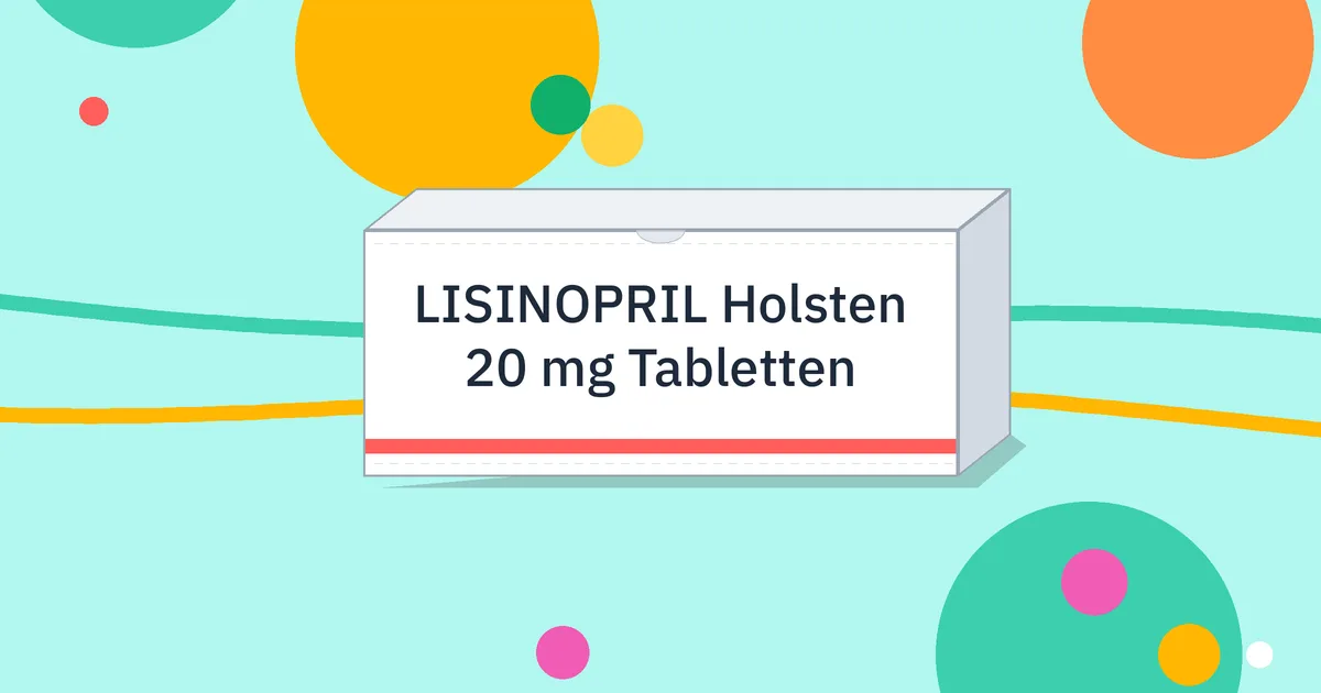 Symbolbild: Packung mit der Aufschrift LISINOPRIL Holsten 20 mg Tabletten (PZN 17258748) – Verfügbarkeit und Bezug in Apotheken in Frankfurt am Main