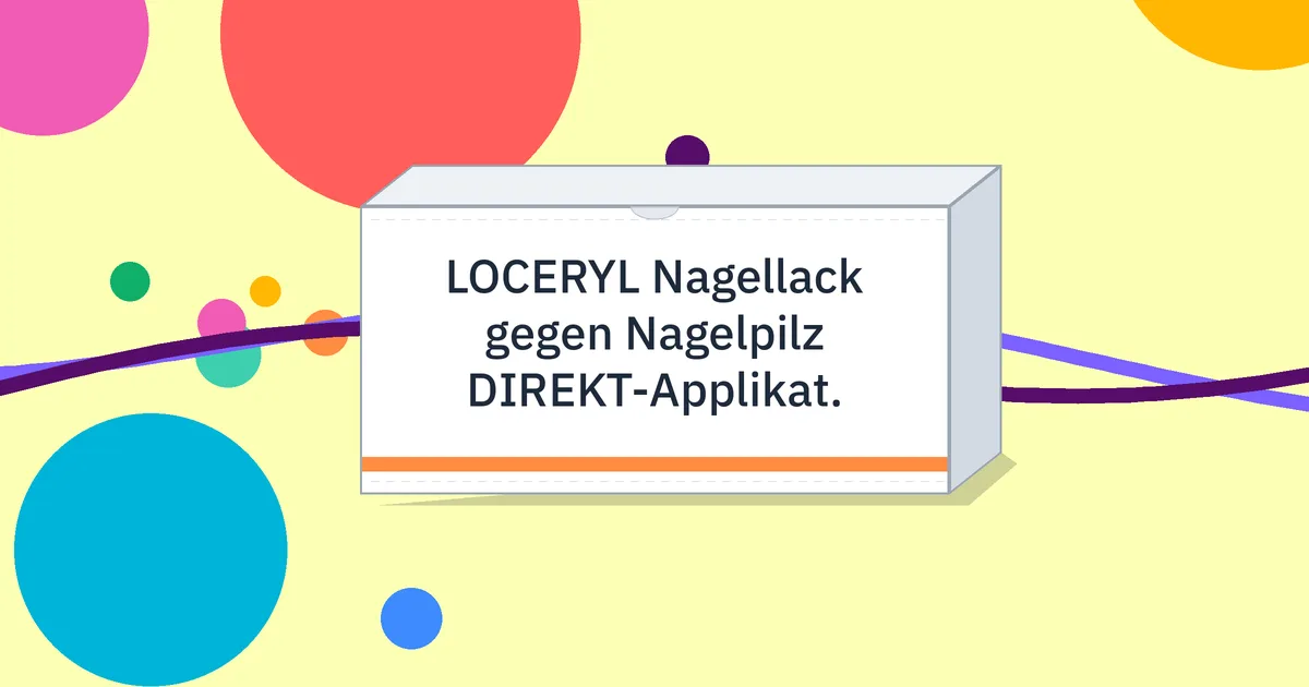 Symbolbild: Packung mit der Aufschrift LOCERYL Nagellack gegen Nagelpilz DIREKT-Applikat. (PZN 14359236) – Verfügbarkeit und Bezug in Apotheken in Frankfurt am Main