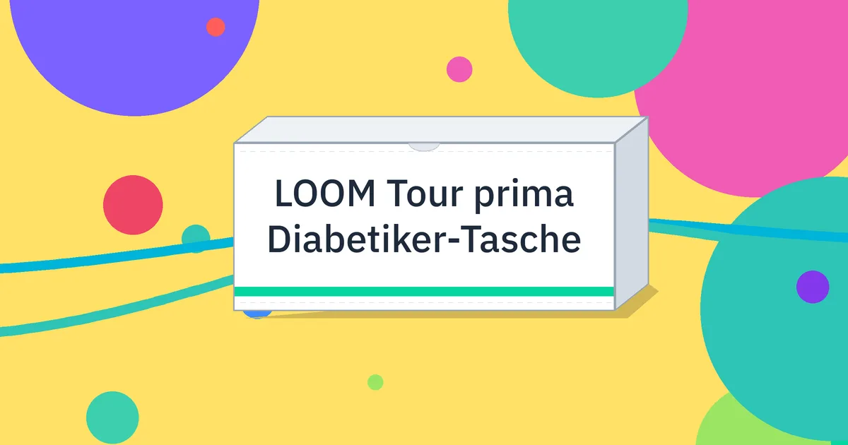Symbolbild: Packung mit der Aufschrift LOOM Tour prima Diabetiker-Tasche (PZN 14413993) – Verfügbarkeit und Bezug in Apotheken in Frankfurt am Main