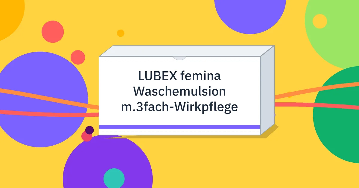 Symbolbild: Packung mit der Aufschrift LUBEX femina Waschemulsion m.3fach-Wirkpflege (PZN 17439846) – Verfügbarkeit und Bezug in Apotheken in Frankfurt am Main