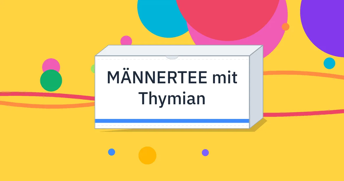 Symbolbild: Packung mit der Aufschrift MÄNNERTEE mit Thymian (PZN 18362347) – Verfügbarkeit und Bezug in Apotheken in Frankfurt am Main
