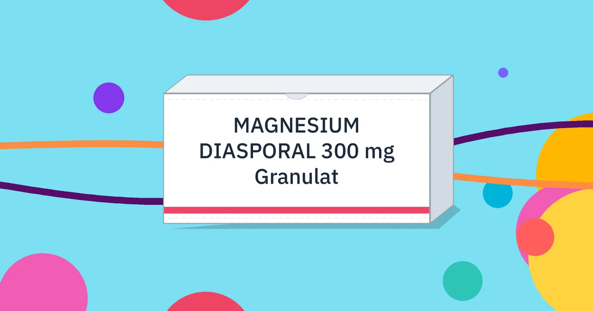 Symbolbild: Packung mit der Aufschrift MAGNESIUM DIASPORAL 300 mg Granulat (PZN 10712457) – Verfügbarkeit und Bezug in Apotheken in Frankfurt am Main