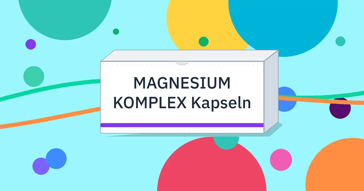 Symbolbild: Packung mit der Aufschrift MAGNESIUM KOMPLEX Kapseln (PZN 02222673) – Verfügbarkeit und Bezug in Apotheken in Frankfurt am Main